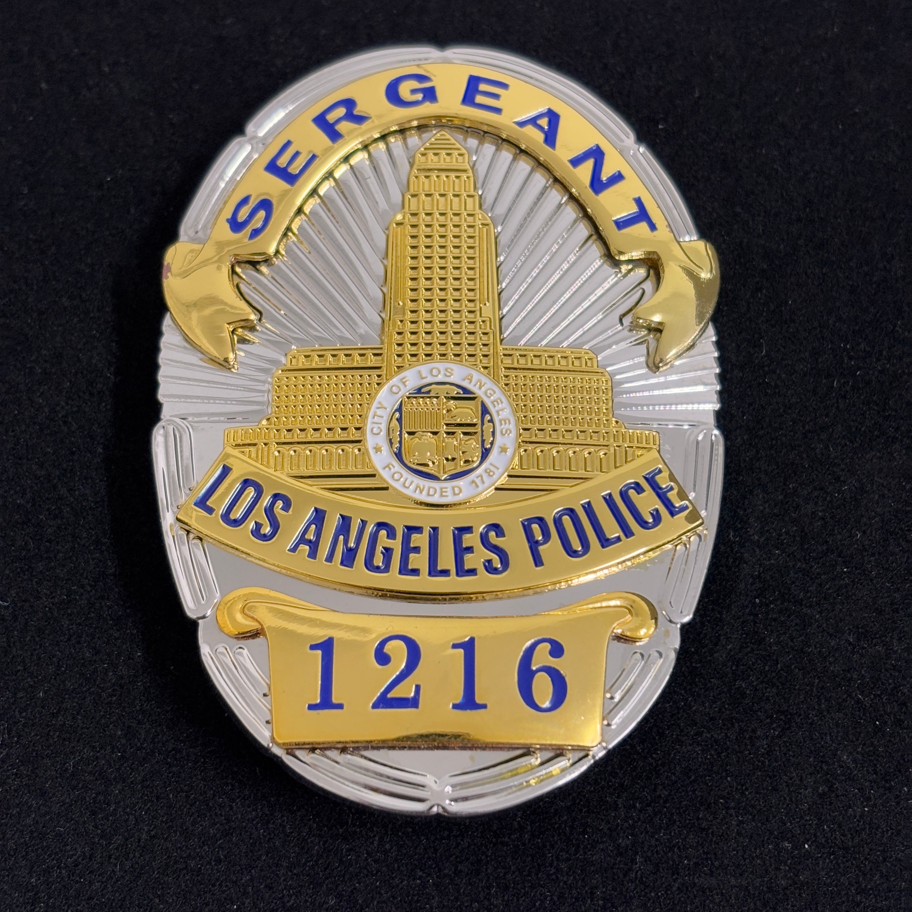 LAPD Police Sergeant Los Angeles Police BADGE 1216 Replica Movie Props ...