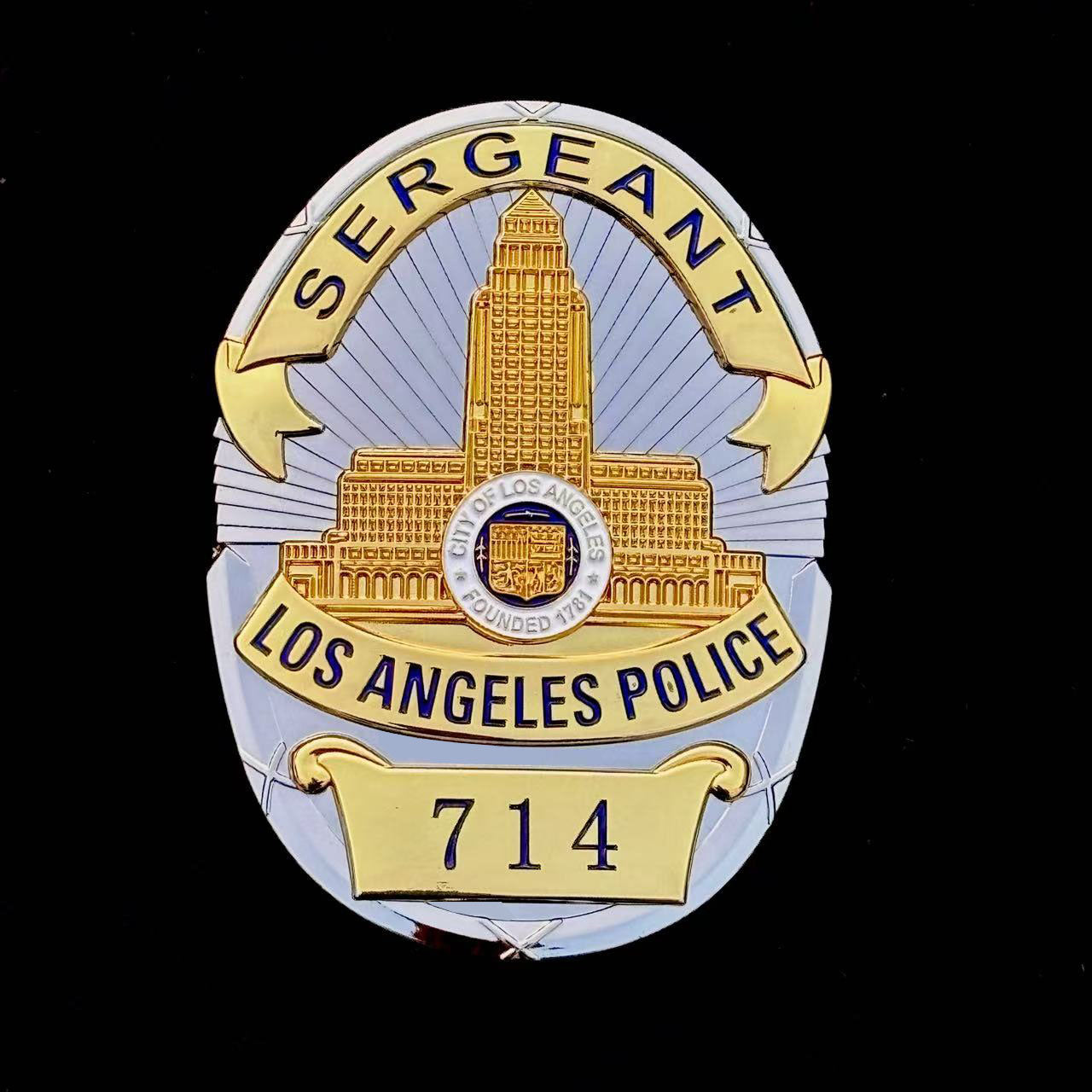 LAPD Police Sergeant Los Angeles Police BADGE 714 Replica Movie Props ...
