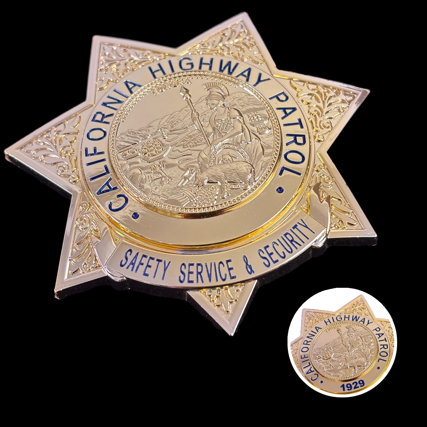 US CHP SAFETY SERVICE & SECURITY California Highway Patrol Badge Repli ...