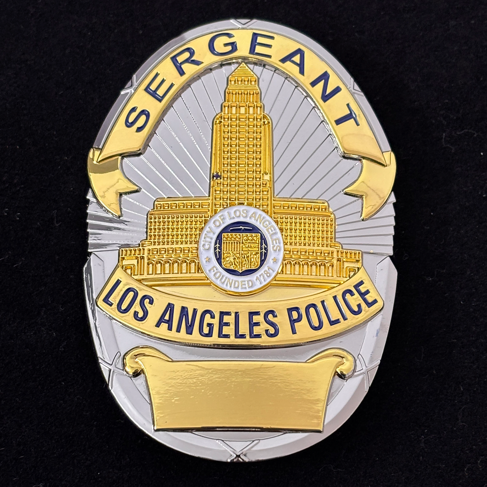 LAPD Los Angeles Sergeant Police Office Badge Customizable Number ...