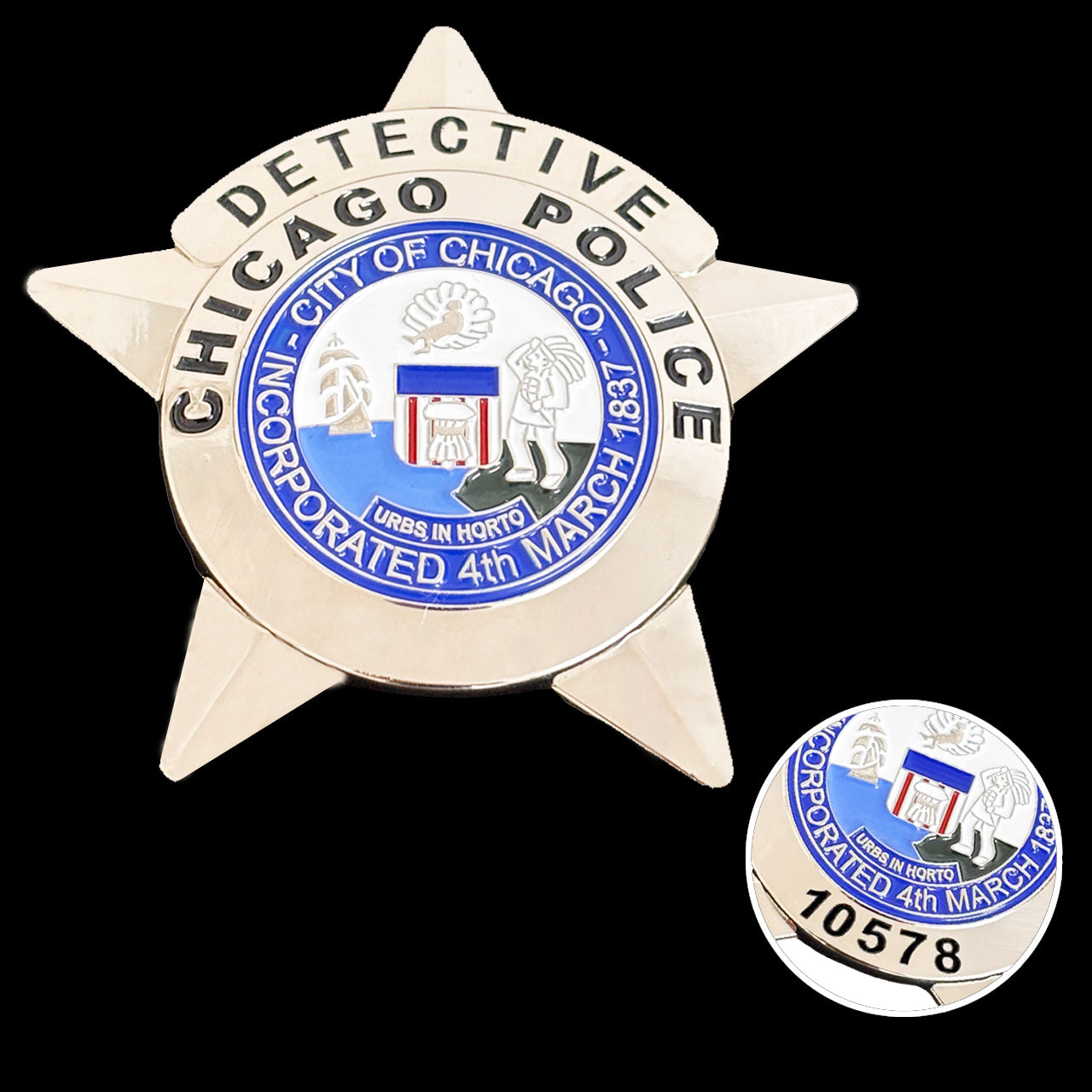 CPD Chicago DETECTIVE Badge Replica Movie Props Customizable Number ...