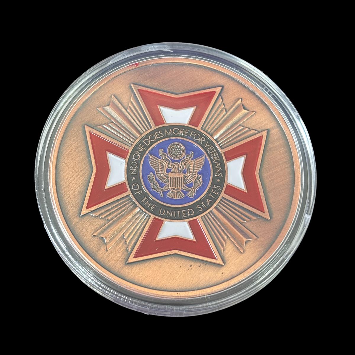 NO ONE DOES MORE FOR VETERANS OF THE US Challenge Coin – TriumphBadges