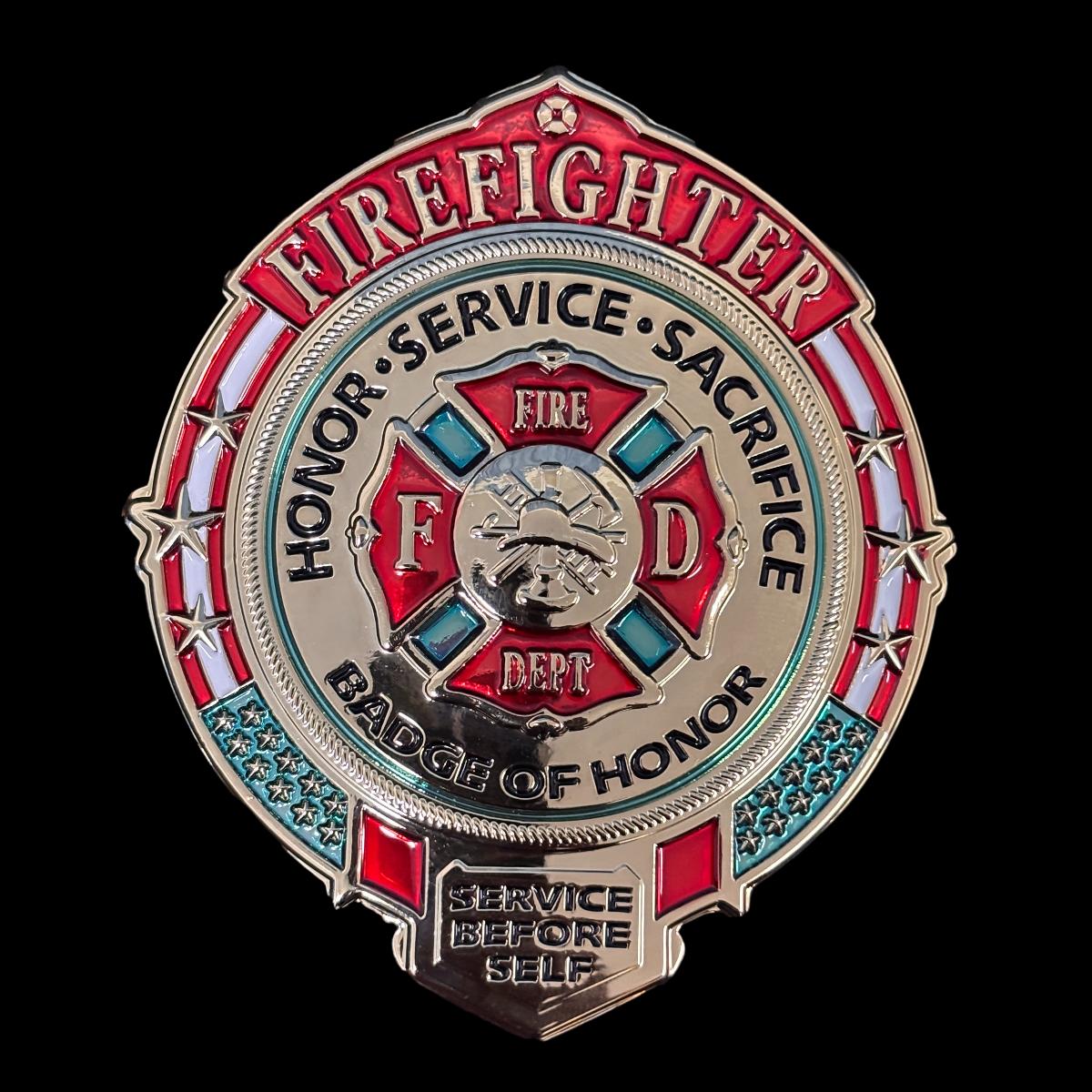 FIREFIGHTER HONOR SERVICE SACRIFICE BADGE Replica Movie Props ...